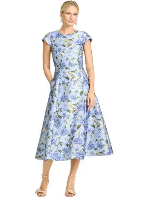 Sachin & Babi Jackie Fit And Flare Tea-length Dress - Twilight Peony