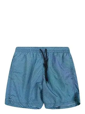DRUMOHR Geometric-Print Swim Shorts Blue