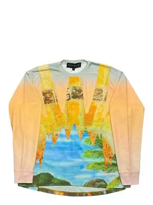 WHO DECIDES WAR BY EV BRAVADO Graphic Print Layered Long-sleeve T-shirt - Orange