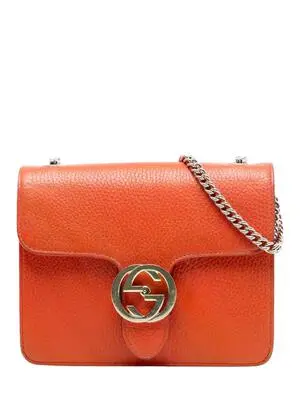 Gucci Calfskin Interlocking G Crossbody Bag - Orange