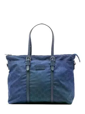 Gucci Gg Nylon Satchel - Blue