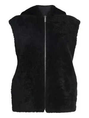 Theory Shearling Hooded Gilet - Black