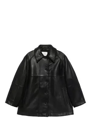 Studio Nicholson Ridger Leather Coat - Black