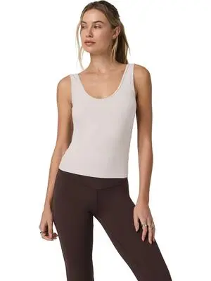 Vuori Pose Twin Tank - Ecru Heather