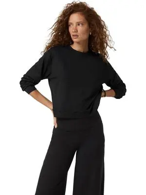 Vuori Halo Modern Relaxed Fit Crewneck Top Black Heather