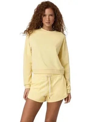 Vuori Halo Modern Relaxed Fit Crewneck Top Lemon Snap Heather