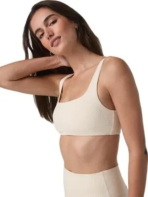 Vuori Micro Houndtooth Bra - Natural Micro Houndstooth