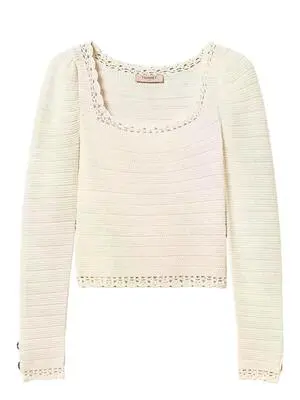 TWINSET Crochet Knit Sweater - Neutrals