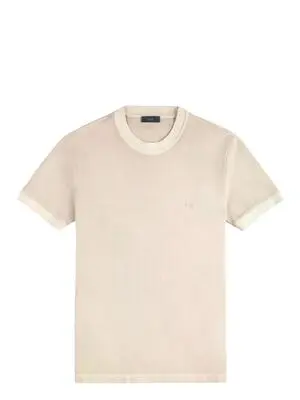 FAY Piquet Ribbed T-shirt Neutrals