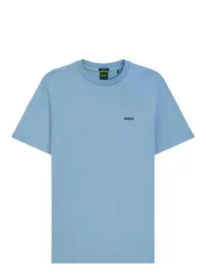 BOSS Stretch-cotton T-shirt With Logo Detail - Blue