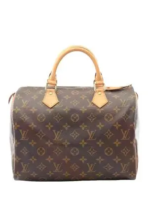LOUIS VUITTON 2001 Monogram Speedy 30 Handbag - Brown