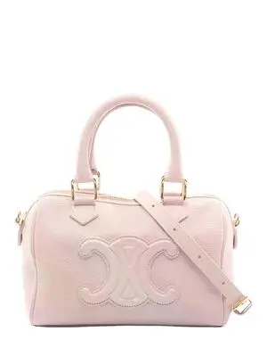 Celine 2021-2026 Small Triomphe Cuir Boston Bag Satchel - Pink