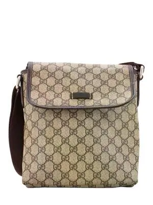 Gucci Flap Messenger Gg Coated Canvas Crossbody Bag - Brown