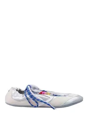 PURAAI Beaded Lace-Up Sneakers Silver