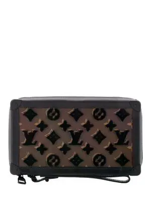 LOUIS VUITTON Soft Trunk Monogram Tuffetage Canvas Clutch Bag - Black