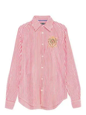 Ralph Lauren Logo-embroidered Striped Shirt - Red