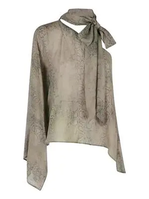 Federica Tosi Snakes-print One-shoulder Blouse - Green