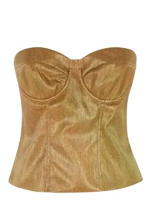 Federica Tosi Strapless Bustier Top - Gold