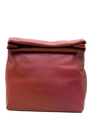 CORTANA Roll-top Leather Clutch - Red