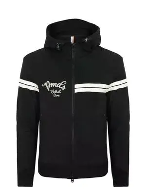 PMDS PREMIUM MOOD DENIM SUPERIOR Striped Zip-up Hoodie - Black