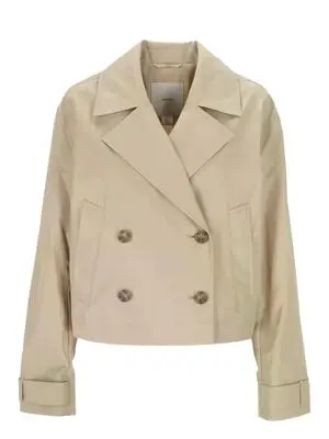Calvin Klein Cotton Twill Short Trench Jacket - Neutrals