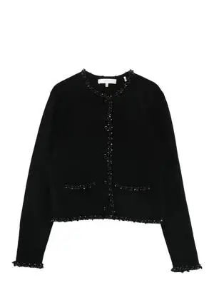 FRAME Beaded-trim Jacket - Black