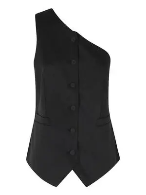 Federica Tosi One-shoulder Tailored Gilet - Black