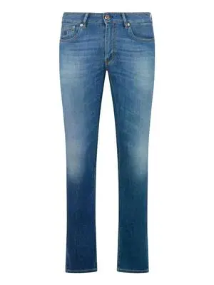 MOORER Five-pocket Straight-leg Jeans - Blue
