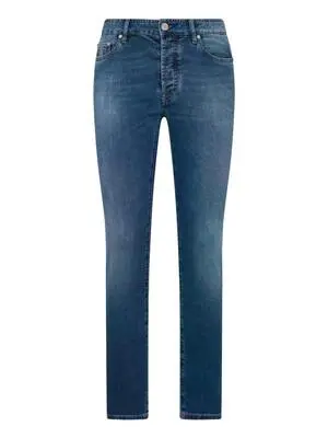 MOORER Five-pocket Denim Trousers - Blue