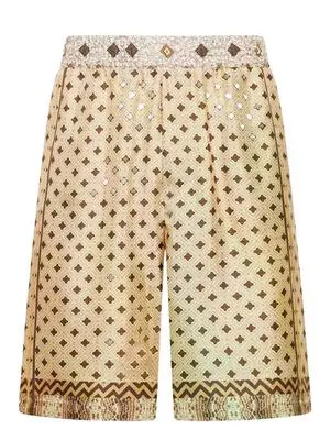 PIERRE-LOUIS MASCIA Geometric Jacquard Shorts - Neutrals