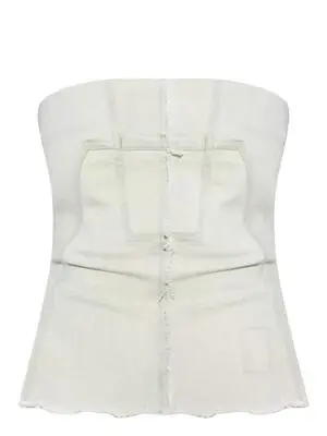 Rick Owens Raw-edge Bandeau Top - Neutrals