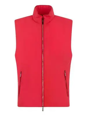 MOORER Zip Sleeveless Gilet - Red