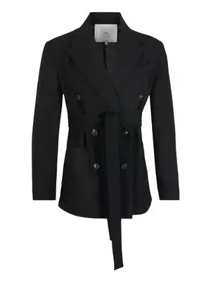 SETCHU Belted Double-breasted Blazer - Black