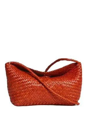 Dragon Diffusion Diagonal-pattern Foldover Shoulder Bag - Orange