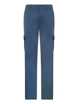 MOORER Flat-pocket Cargo Trousers - Blue