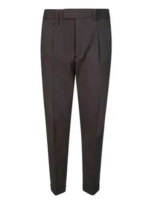 PAOLO PECORA Pleated Trousers - Brown