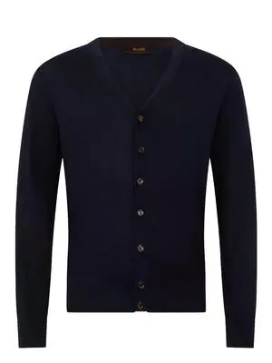 MOORER V-neck Cardigan - Blue