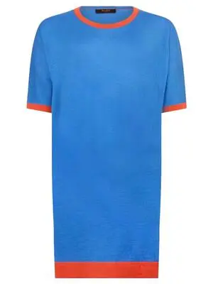 MOORER Crew-neck Midi T-shirt Dress - Blue