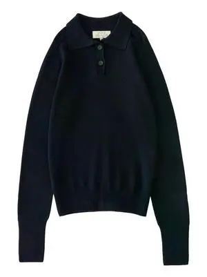 Studio Nicholson Sark Long-sleeve Polo Shirt - Blue