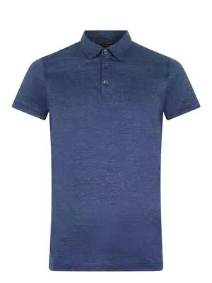 MOORER Short-sleeves Polo Shirt - Blue