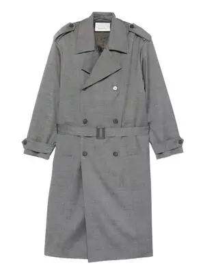 THE FRANKIE SHOP Double-breasted Trench Coat - Grey