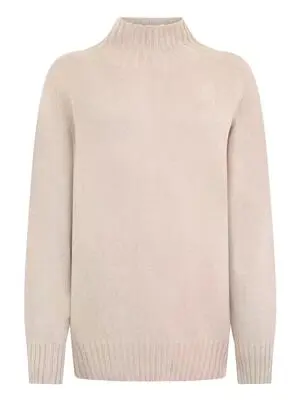 MOORER Funnel-neck Knitted Sweater - Neutrals