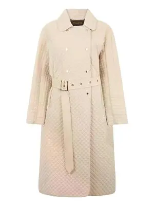 MOORER Quilted Belted Coat - Neutrals