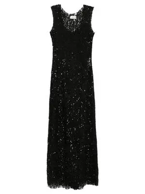 P.a.r.o.s.h Sequin-embellished Maxi Dress - Black