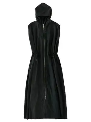 Studio Nicholson Maturin Hooded Drawstring Dress - Black