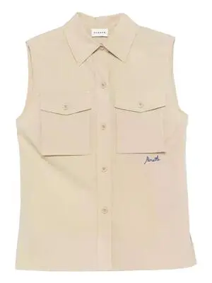 P.a.r.o.s.h Sleeveless Shirt With Pockets - Neutrals