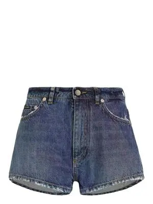 Dolce & Gabbana Frayed Denim Shorts - Blue