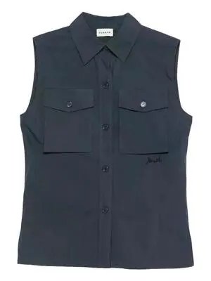 P.a.r.o.s.h Sleeveless Shirt With Chest Pockets - Blue