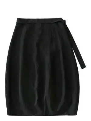 Studio Nicholson Orcha Tie-waist Midi Skirt - Black