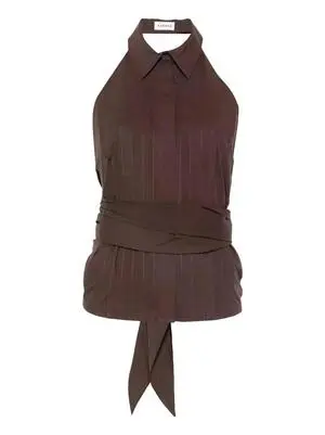 P.a.r.o.s.h Pleated Top - Brown